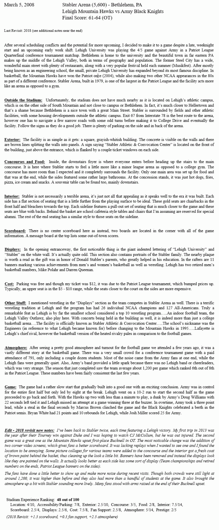 Stabler Arena – Stadium and Arena Visits